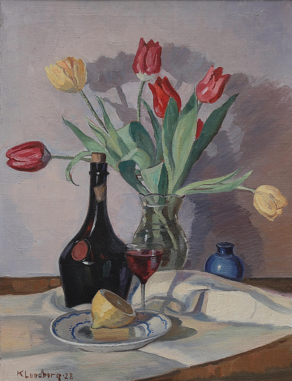 KARL LUNDBORG. Still life, oil on canvas. Art - Paintings - Auctionet