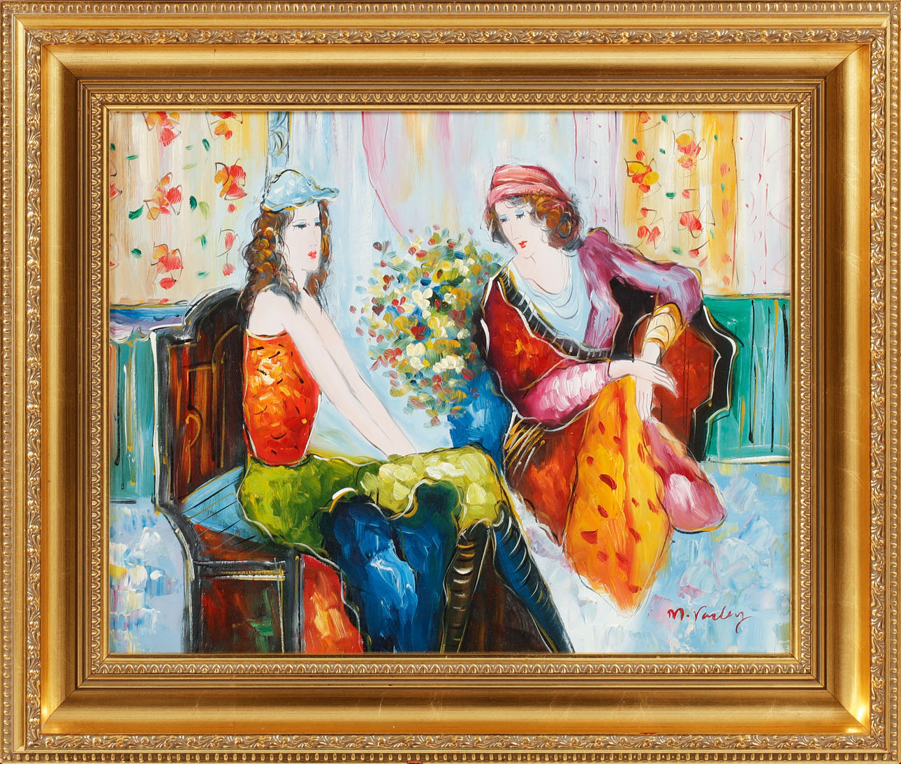 MARY VARLEY. Women in salon, oil on canvas, signed. Art - Paintings ...
