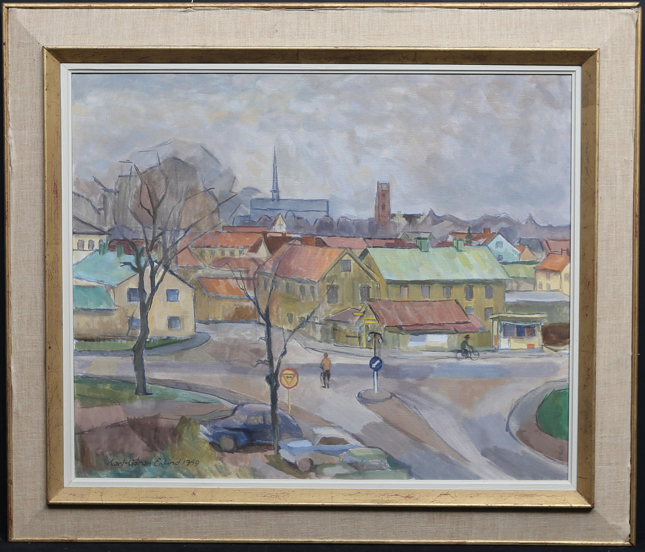 KARL GÖRAN EKLUND. Vadstena. Öljy kankaalle, signeerattu ja päivätty ...