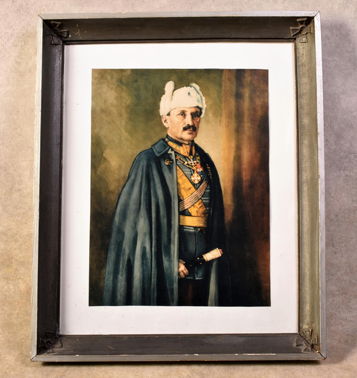 FRAME WITH THE CROSS OF LIBERTY, 1930s containing print after painting ...