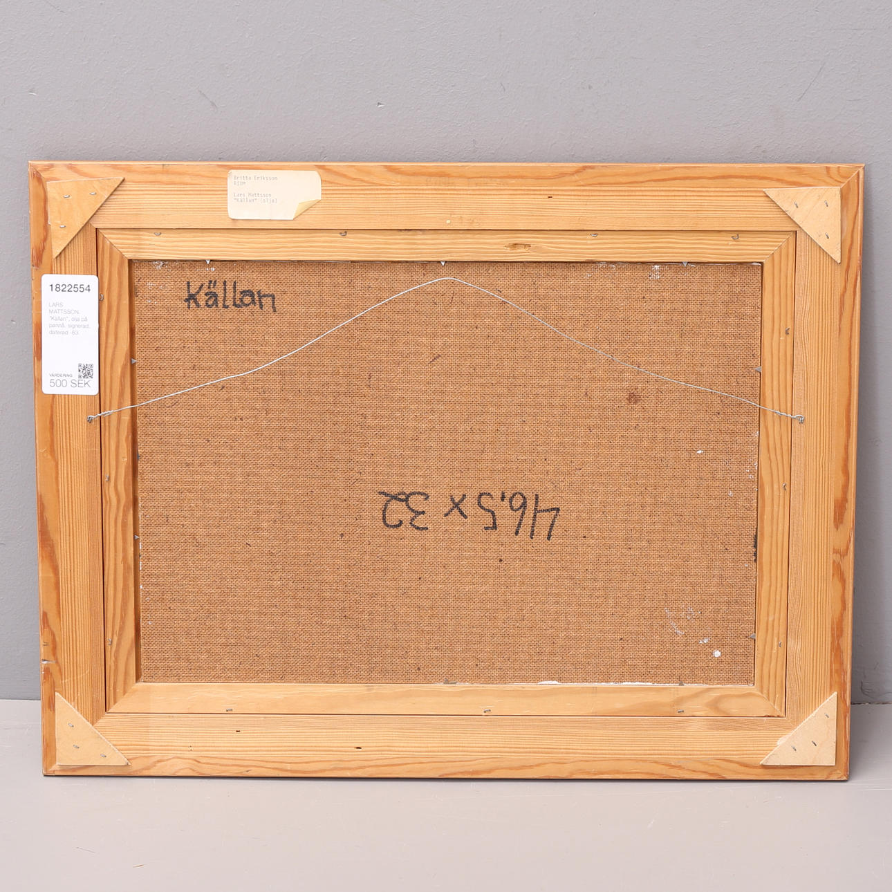 LARS MATTSSON. "Källan", olja på pannå, signerad, daterad -83. Konst ...