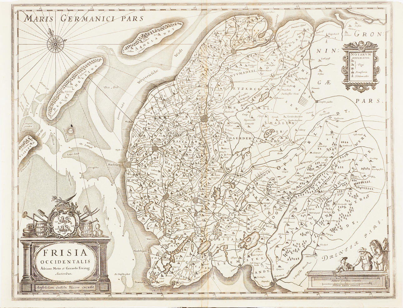 Map of Friesland by Blaeu. Books, Maps & Manuscripts - Auctionet