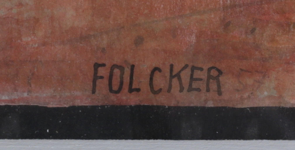 CLAES FOLCKER. Akvarell, Husmotiv, signerad Folcker. Konst - Grafik ...