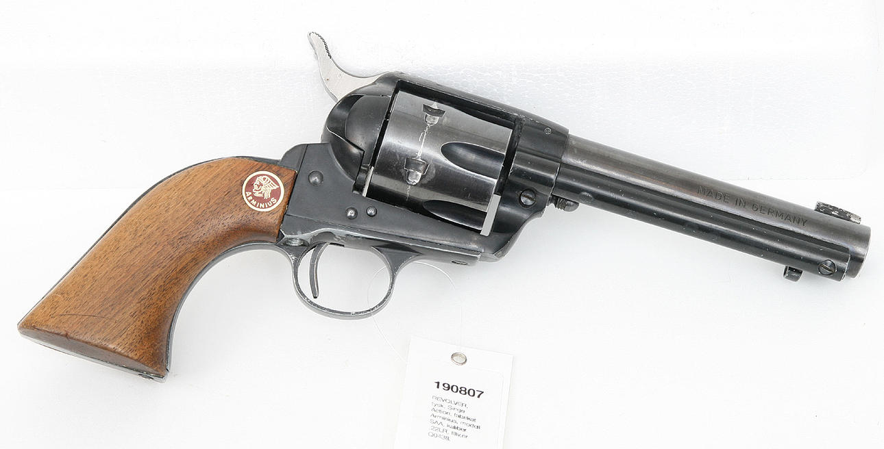 REVOLVER, German, Singe Action, make Arminius, model SAA, caliber .22LR ...