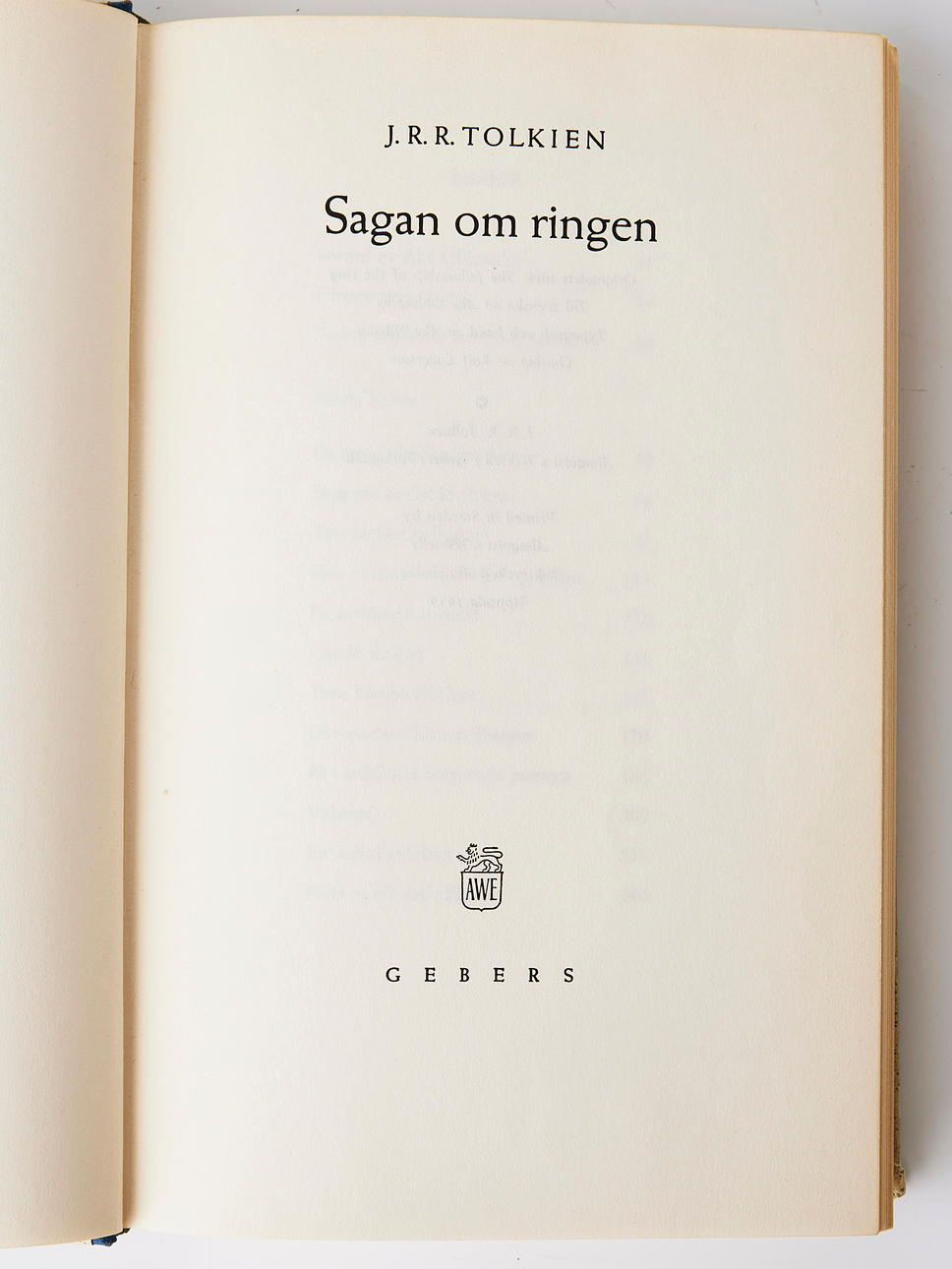 Tolkiens Sagan om Ringen i första svenska upplagan 1959-61 3 vol ...