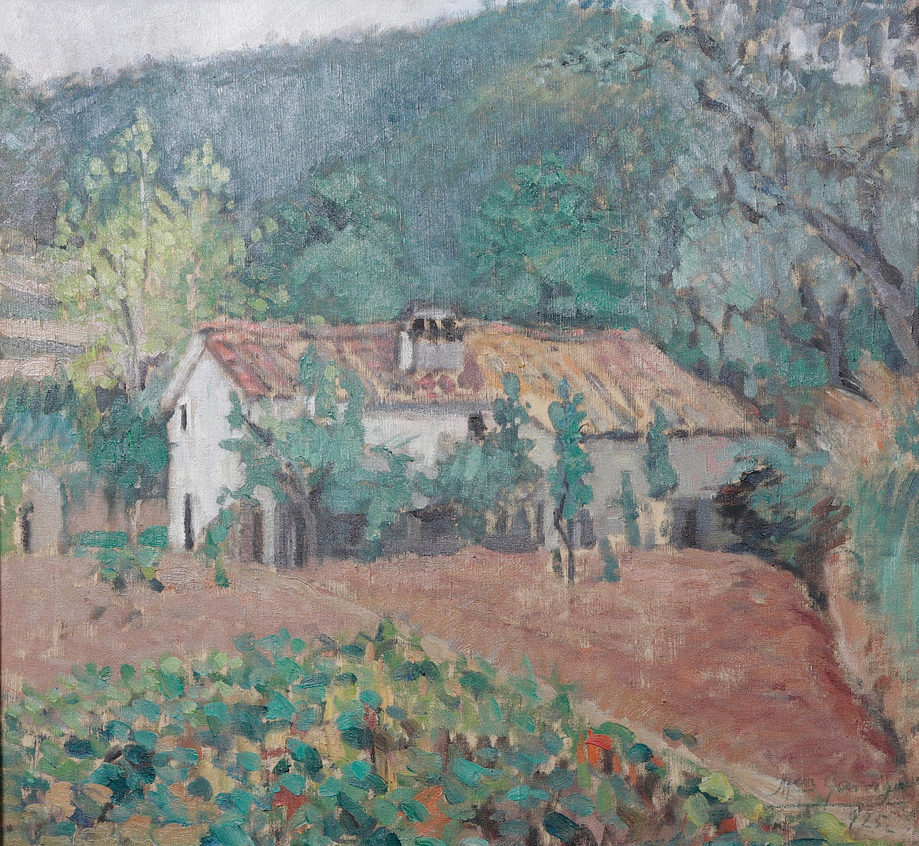 JOSEP GARRIGA I BOIXADER, “MOSSÈN GARRIGA”. Landsbygdsutsikt. Konst ...