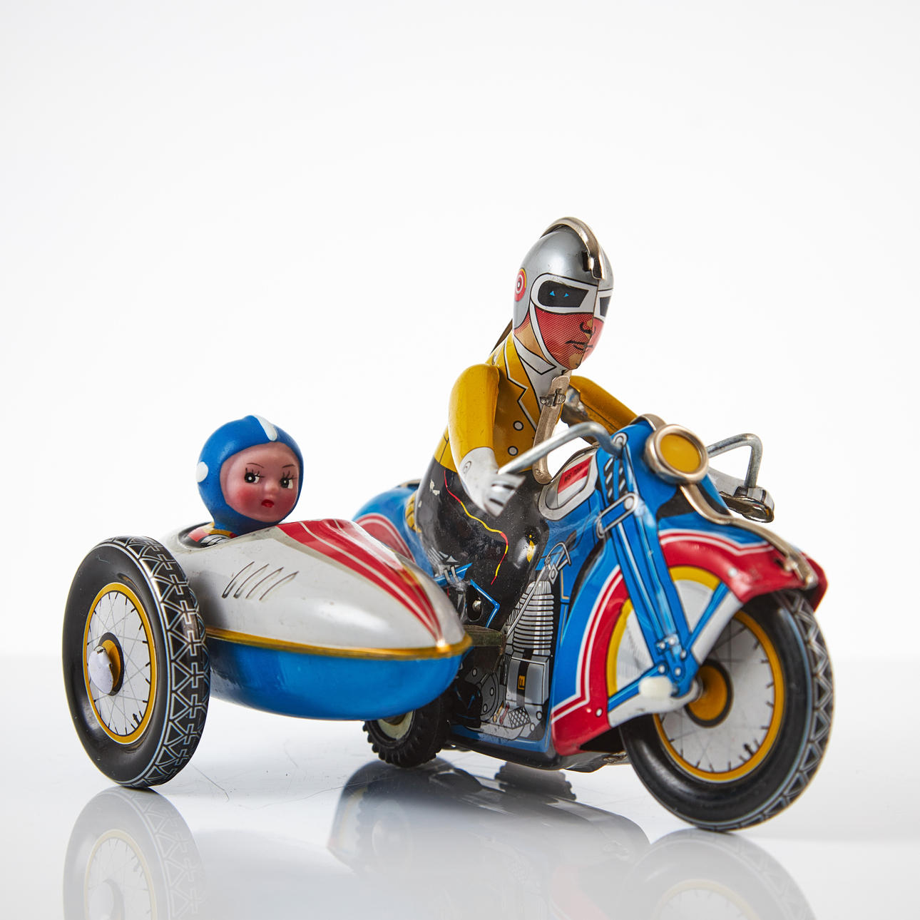 LEKSAKER, 2 st, Ichiko, Plymouth polisbil i plåt, Highway Patrol ...