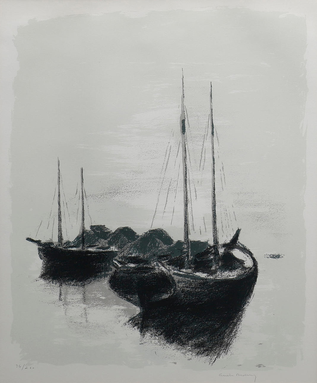 GUSTAV RUDBERG. SKUTOR VID BACKAFALL. Konst - Grafik - Auctionet