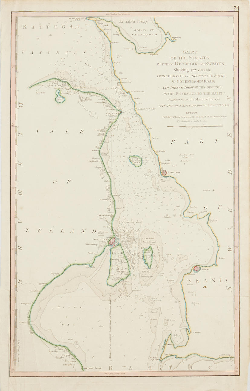 Öresund – The Sound, karta av Nordenankar och Lous, Chart of the ...