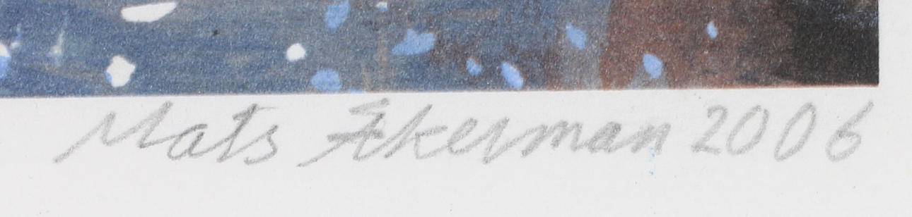 MATS ÅKERMAN. Stadsvy, litografi, signerad och numrerad 72/200. Konst ...