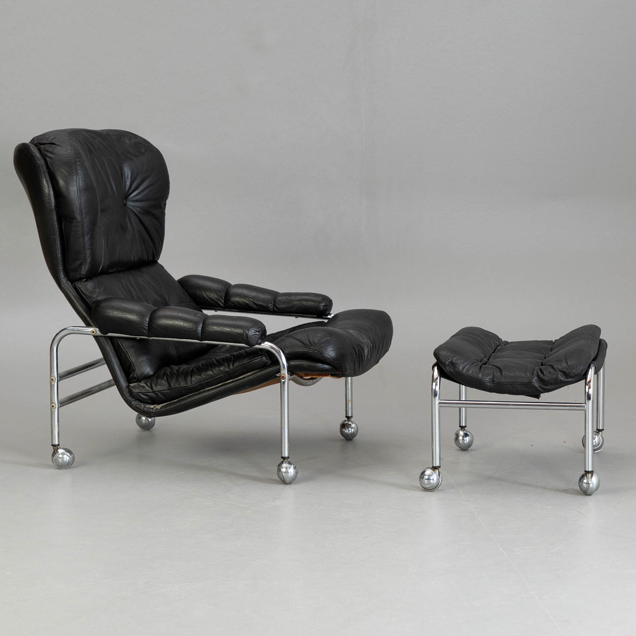 Jan-Eric Bengtsson, 'Häger' lounge chair with stool, Sweden. Furniture ...
