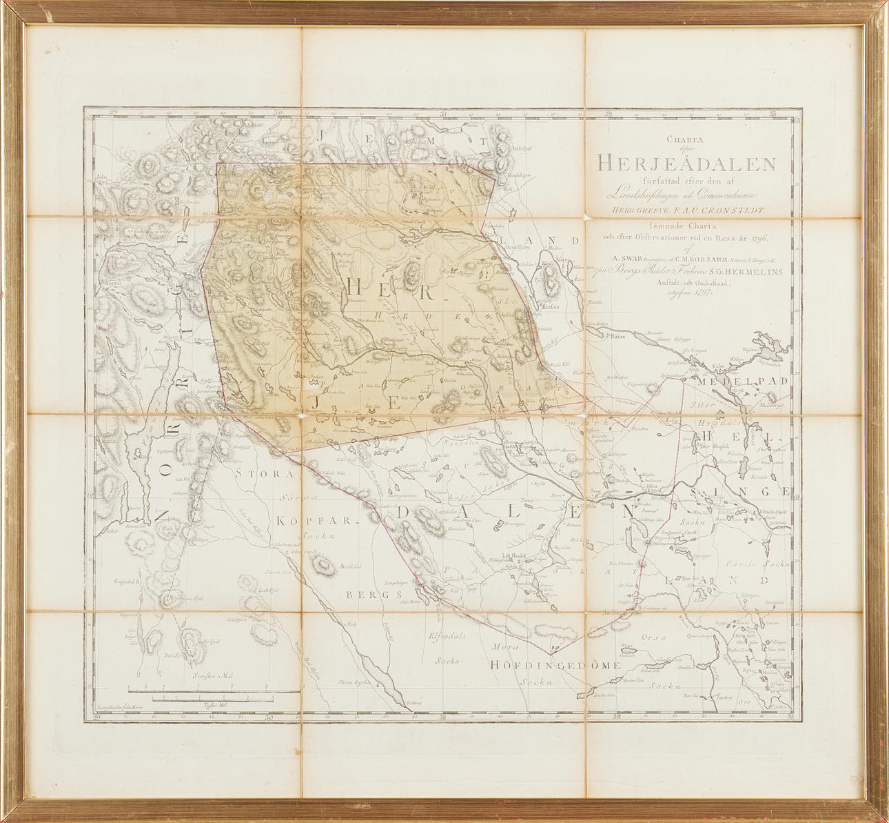 Karta över Härjedalen av Hermelin 1797. Böcker, Kartor & Handskrifter ...