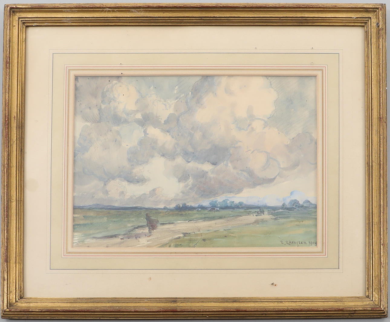 ERIK EKENGREN. Watercolour, landscape, signed and dated 1909. Art ...