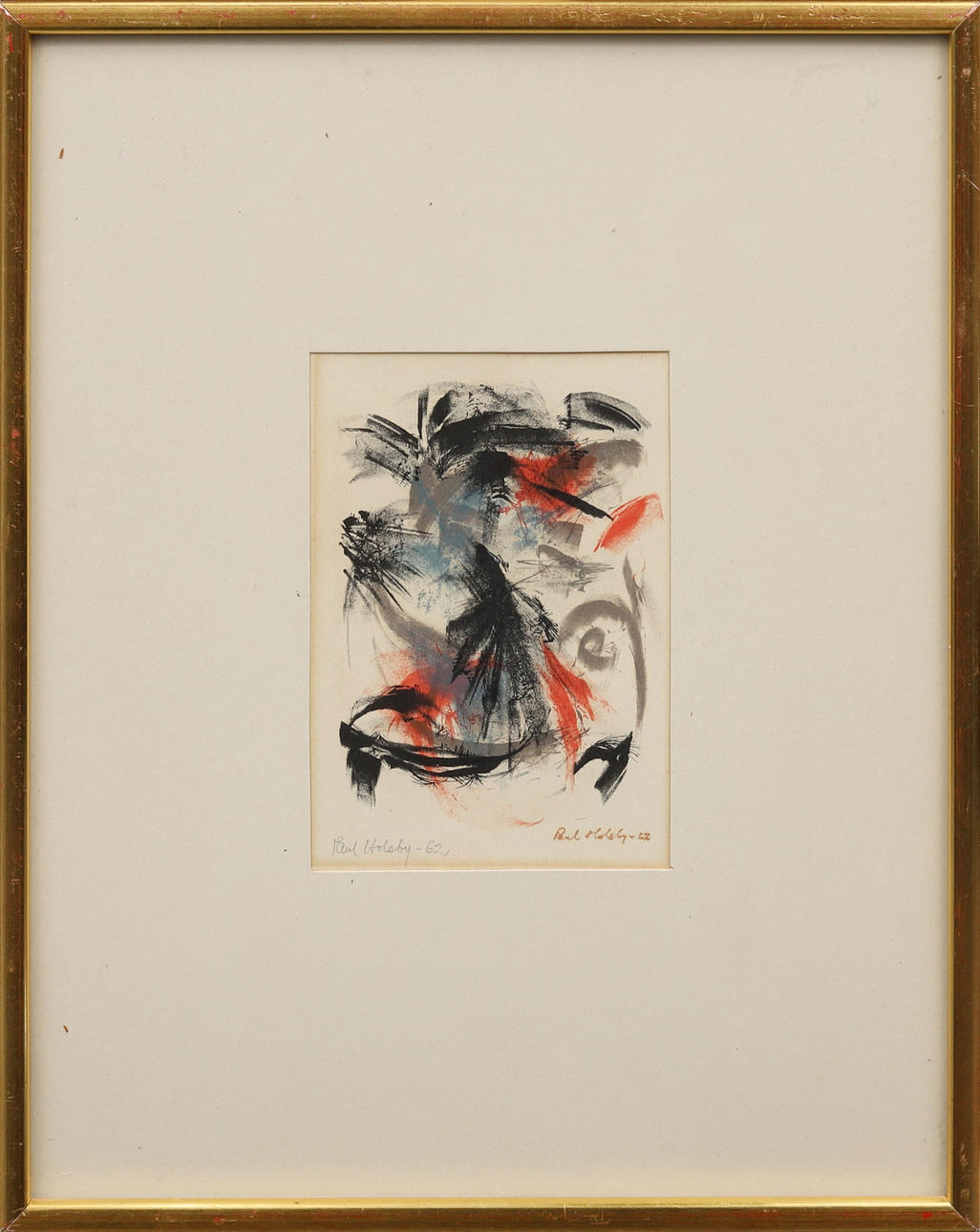 PAUL HOLSBY. Litografi, dubbelsignerad samt daterad -62. Konst - Grafik ...