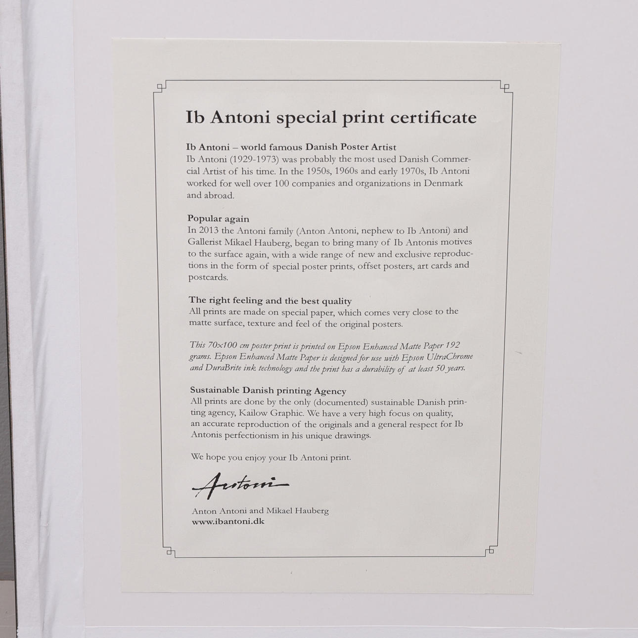 ANTON ANTONI. Poster, Danmark. Konst - Övrigt - Auctionet