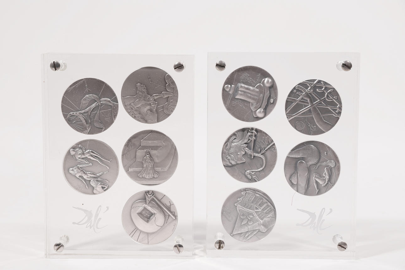 SALVADOR DALI. "THE 10 COMMANDMENTS" COLLECTION, SILVER MEDALS. Silver ...