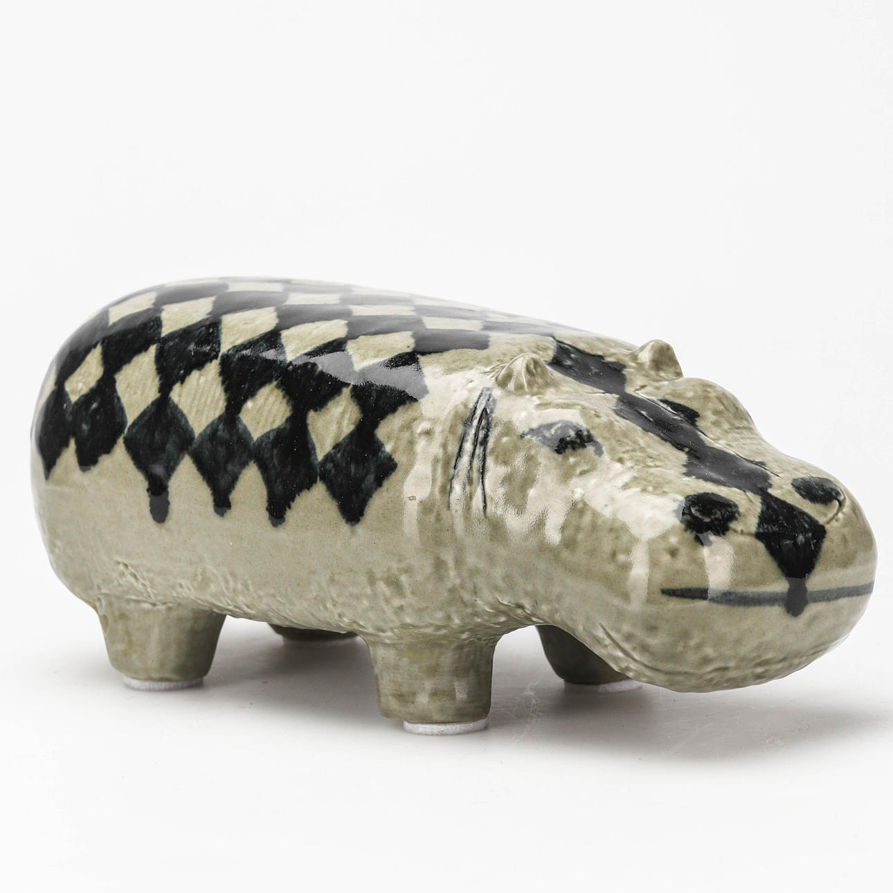 LISA LARSON. Flodhäst, figurin, ur serien Stora Zoo, glaserat stengods ...