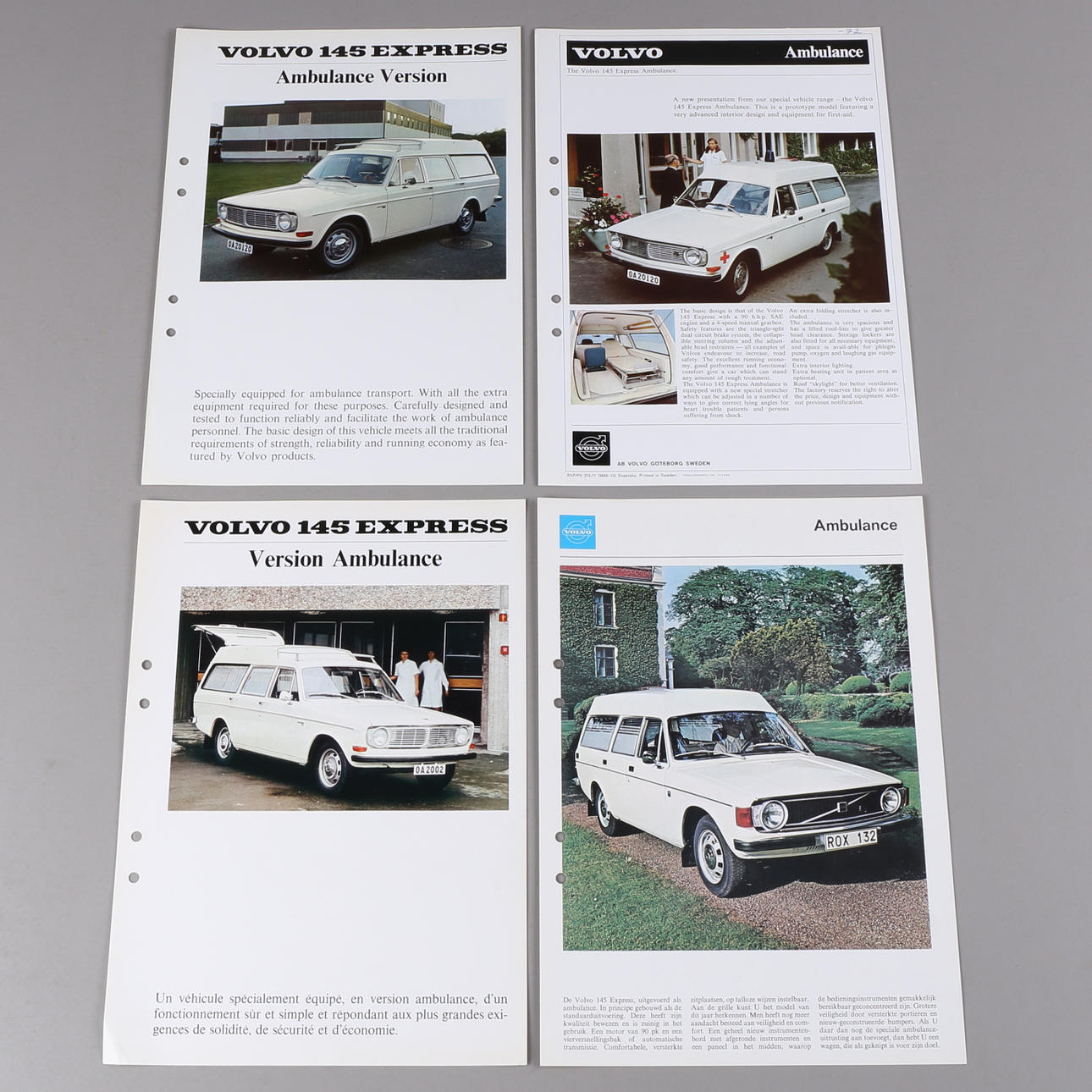 VOLVO AMBULANCE, sales brochures, 1950s/60s/70s/80s/90s/00s. Books ...