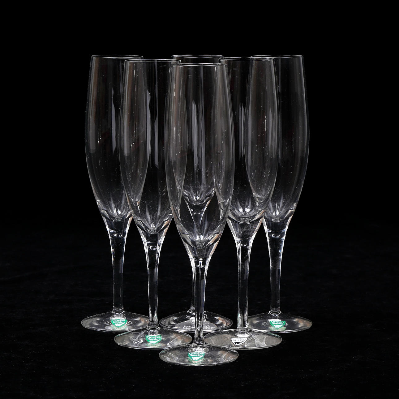 NILS LANDBERG. Glasservis, 16 delar "Illusion", Orrefors. Glas ...