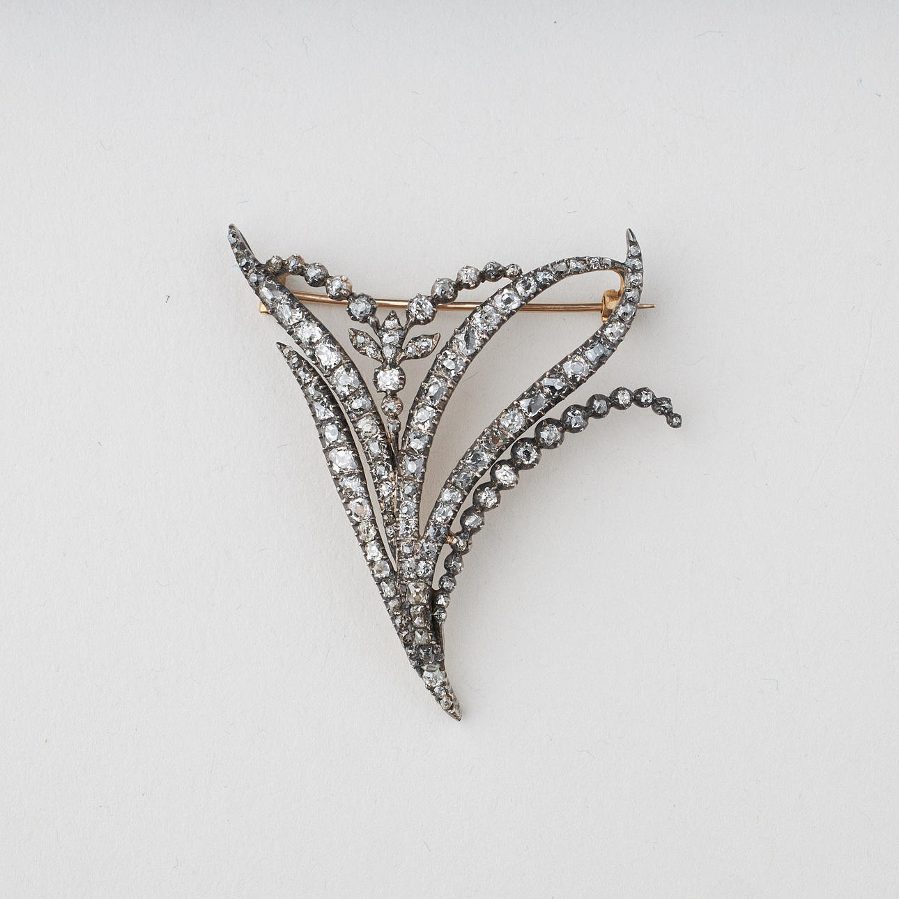 BROOCH, old cut diamonds, gold, silver, late 18th century. Jewellery ...