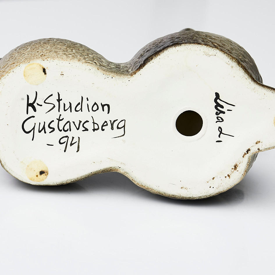 LISA LARSON. Figurine, Lying poodle, marked LISA L K-Studio Gustavsberg ...
