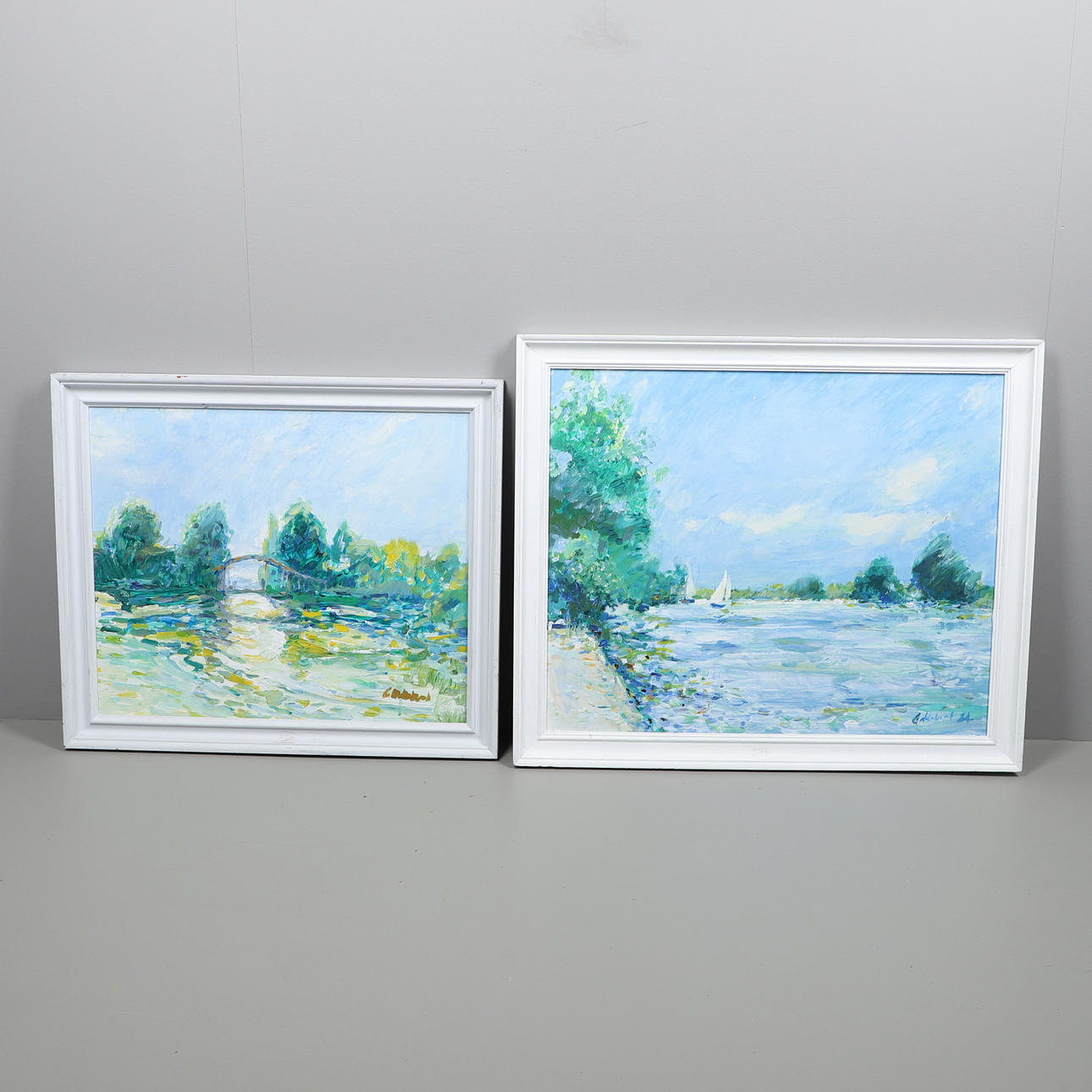 JOHN CAKEBREAD (C.1947-2007). REGATTA FRA LALEHAM BANK VED THAMES ...