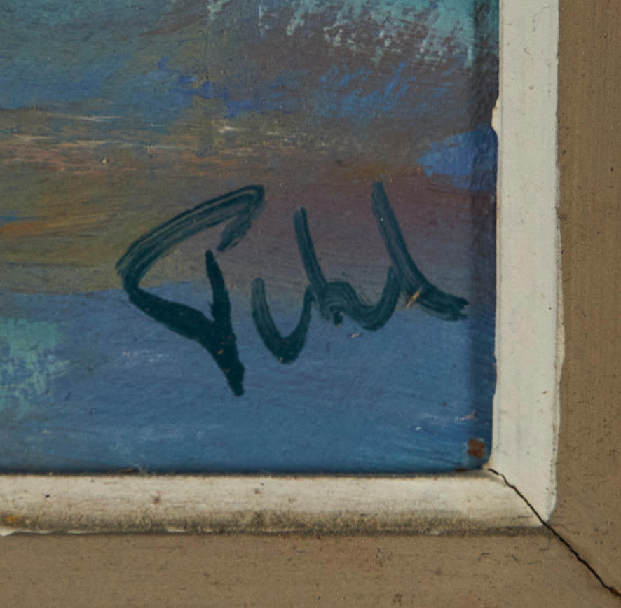 PAUL PIHL. Stockholmsmotiv, med utblick över Riddarholmen och med bl.a ...