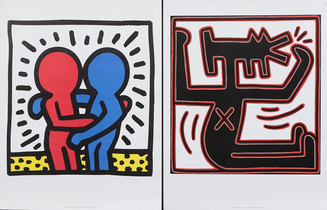 KEITH HARING. After. Print. Untitled 1985 & 1987. Estate of Keith ...