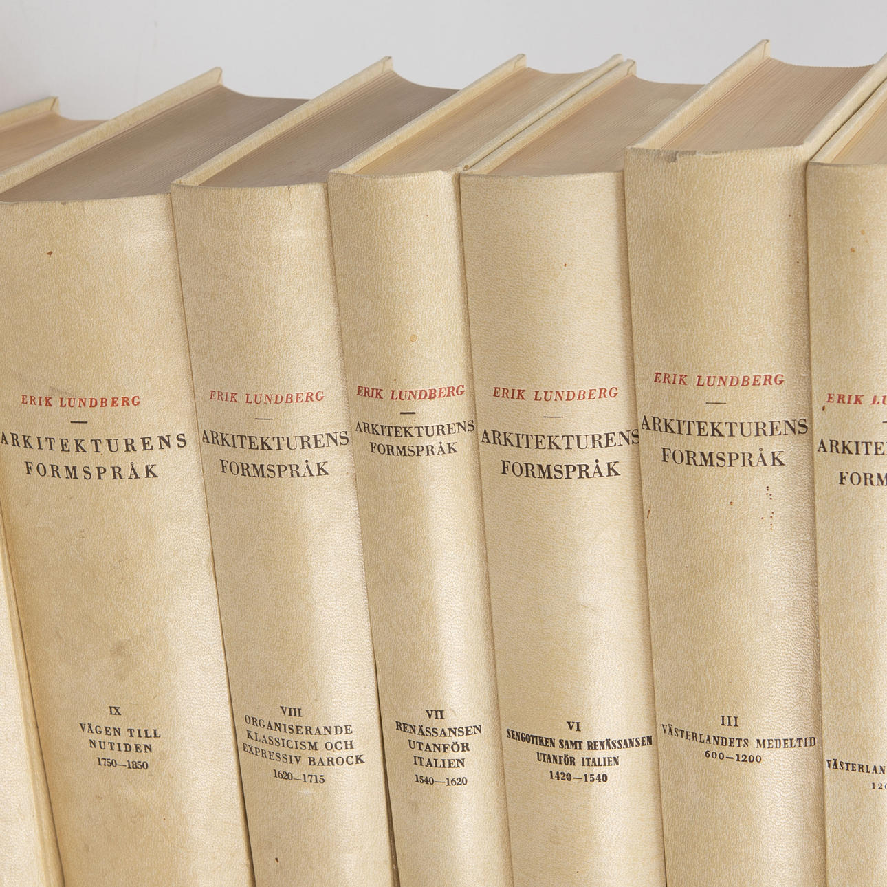 BOK, vol 10 stycken, Erik Lundberg, "Arkitekturens Formspråk, 1945, Stockholm. Böcker, Kartor ...