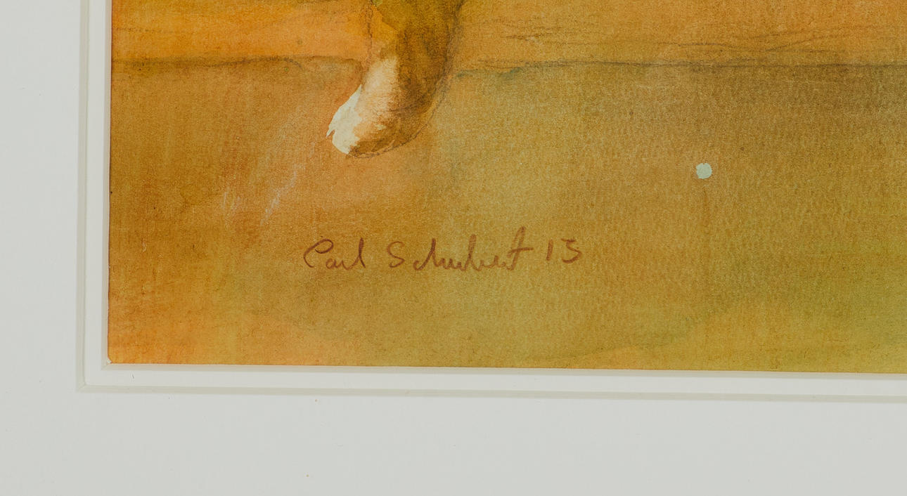CARL SCHUBERT (FÖDD 1955). Katt, signerad och daterad, akvarell. Konst ...