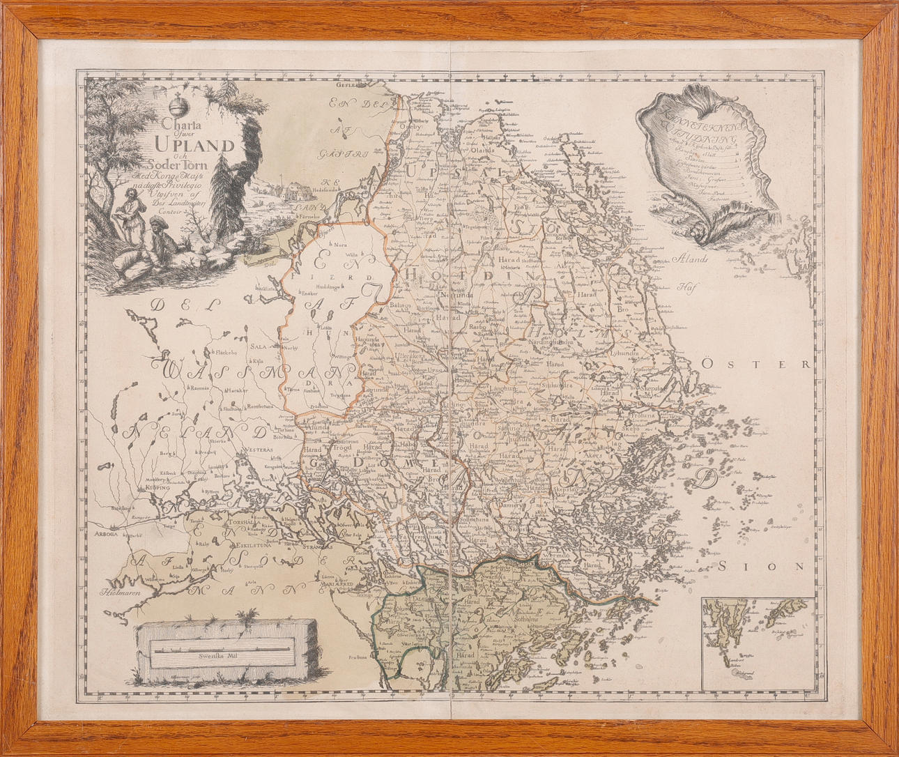 KARTA ÖVER UPPLAND AV BIURMAN, 1750. Böcker, Kartor & Handskrifter ...