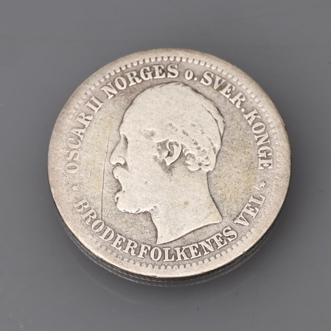 MYNT, Oscar II, 1 krone 1878. Mynt, Medaljer & Frimärken - Mynt ...