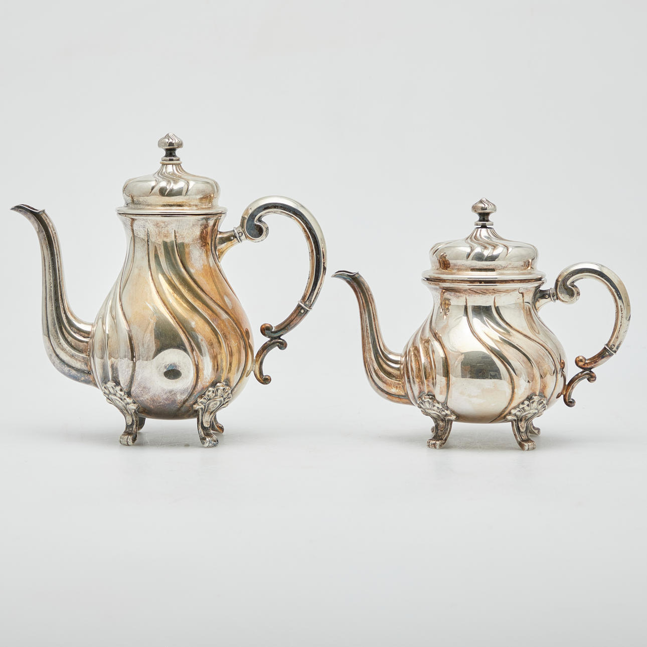 Emil Hermann, Kaffeeservice, 800 Silber, um 1920, wohl Waldstetten ...