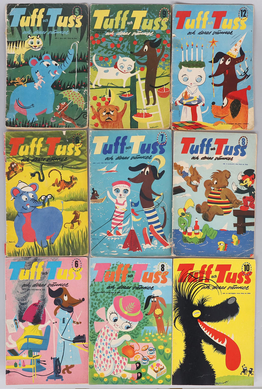 TUFF OCH TUSS, 17 lösa nummer, 1950-tal. Leksaker - Serietidningar ...