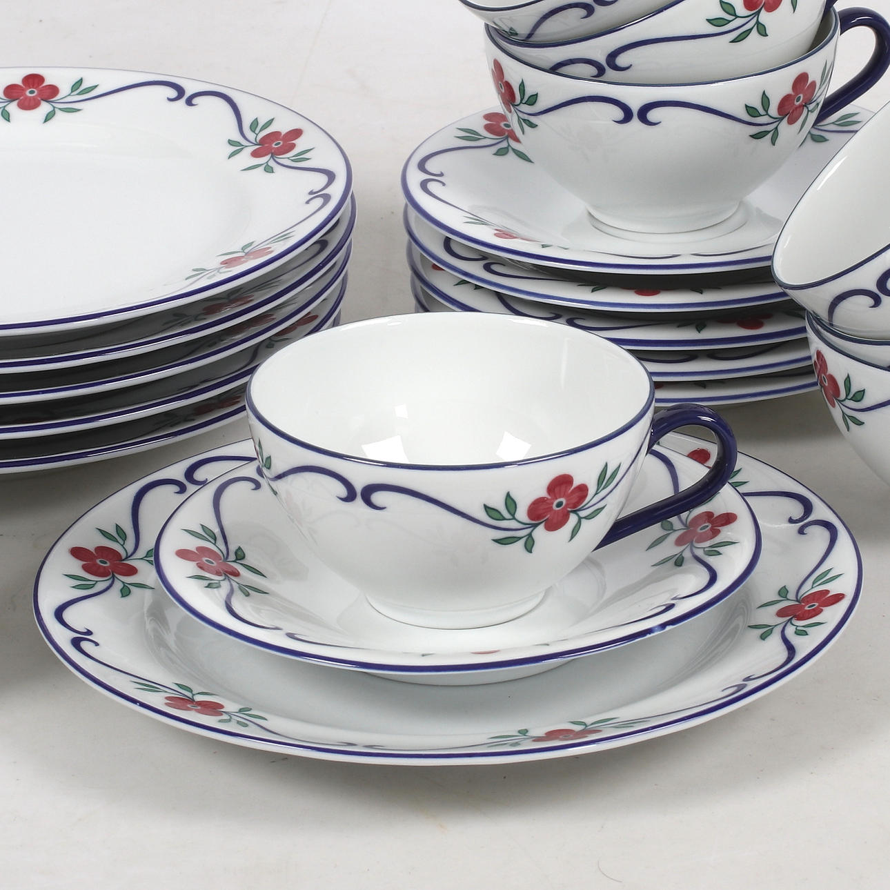 KAFFESERVIS, 20 delar, porslin, "Sundborn", Pia Rönndahl, Rörstrand ...