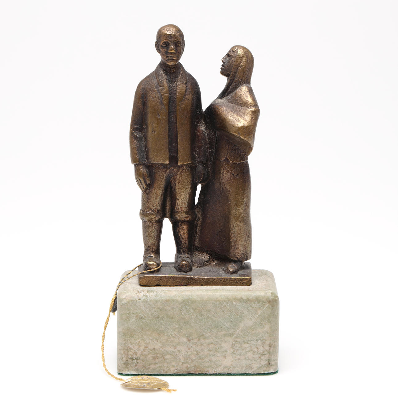 AXEL OLSSON. "Utvandrarna", skulptur, brons, på stensockel. Konst ...