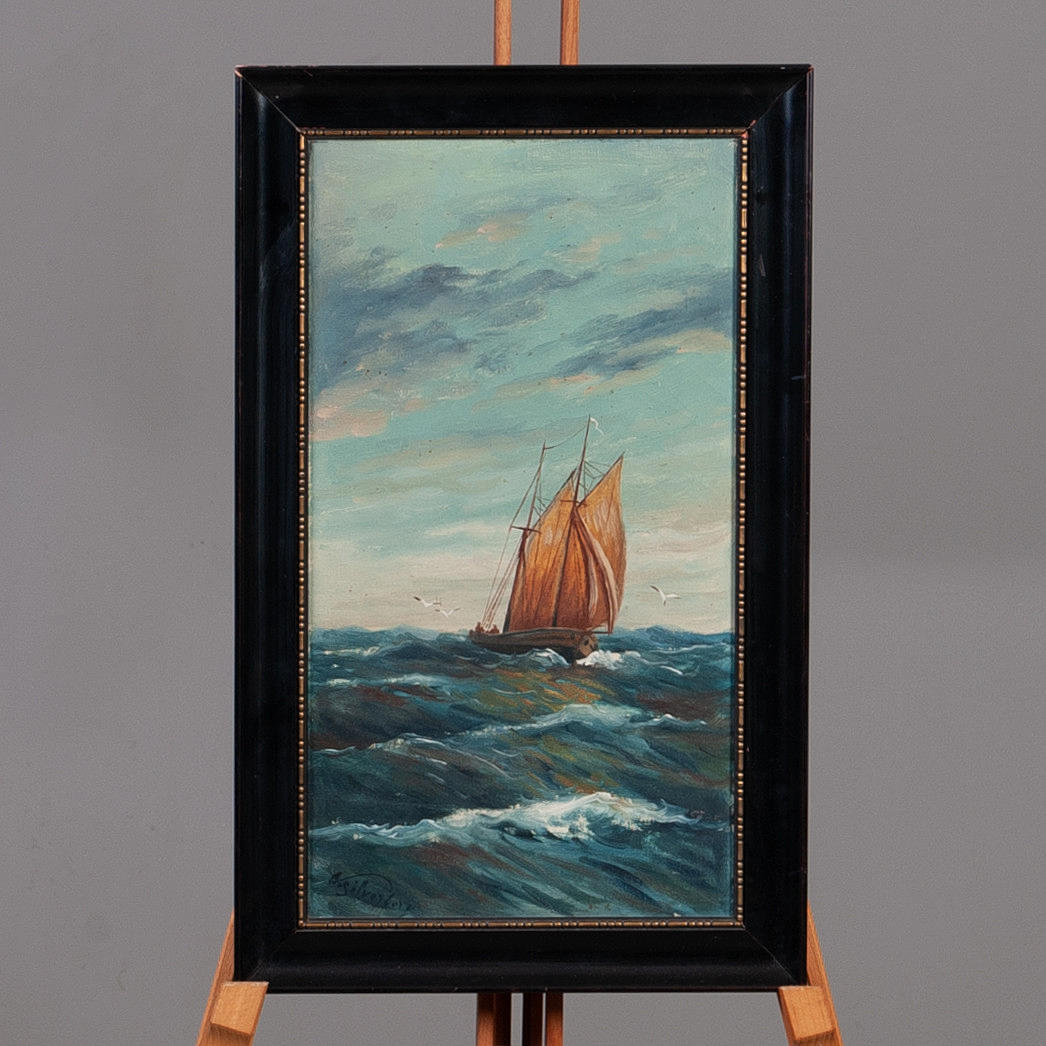 NIKOLAI SILVERBERG (FINLAND, 1899-1977). Oil on canvas, marine painting ...
