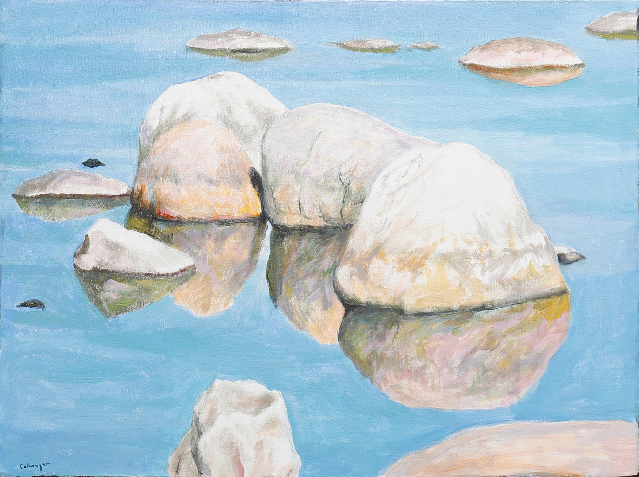 GÖSTA CALMEYER. STENAR I VATTEN. Konst - Måleri - Auctionet