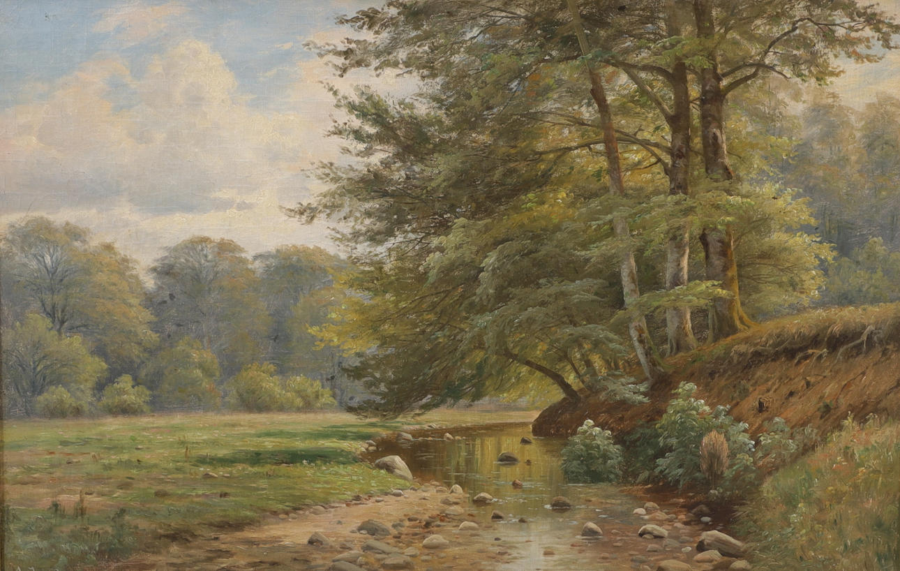 AUGUST JACOBSEN. Landskapsmotiv, olja på duk, signerad. Konst - Måleri ...