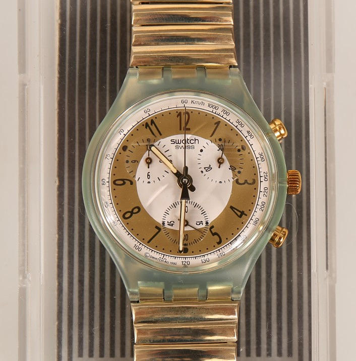 ARMBANDSUR Swatch, Chronograph, Golden Globe 1993, quartz. Klockor & Ur ...