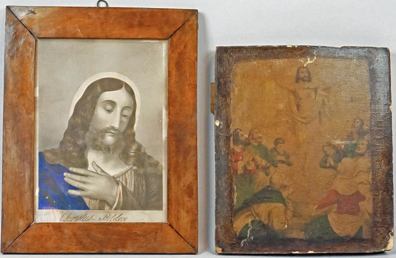ICON "Jesus Crucifixion" and PRINT "Christus Bilden", 18/1900. Art ...