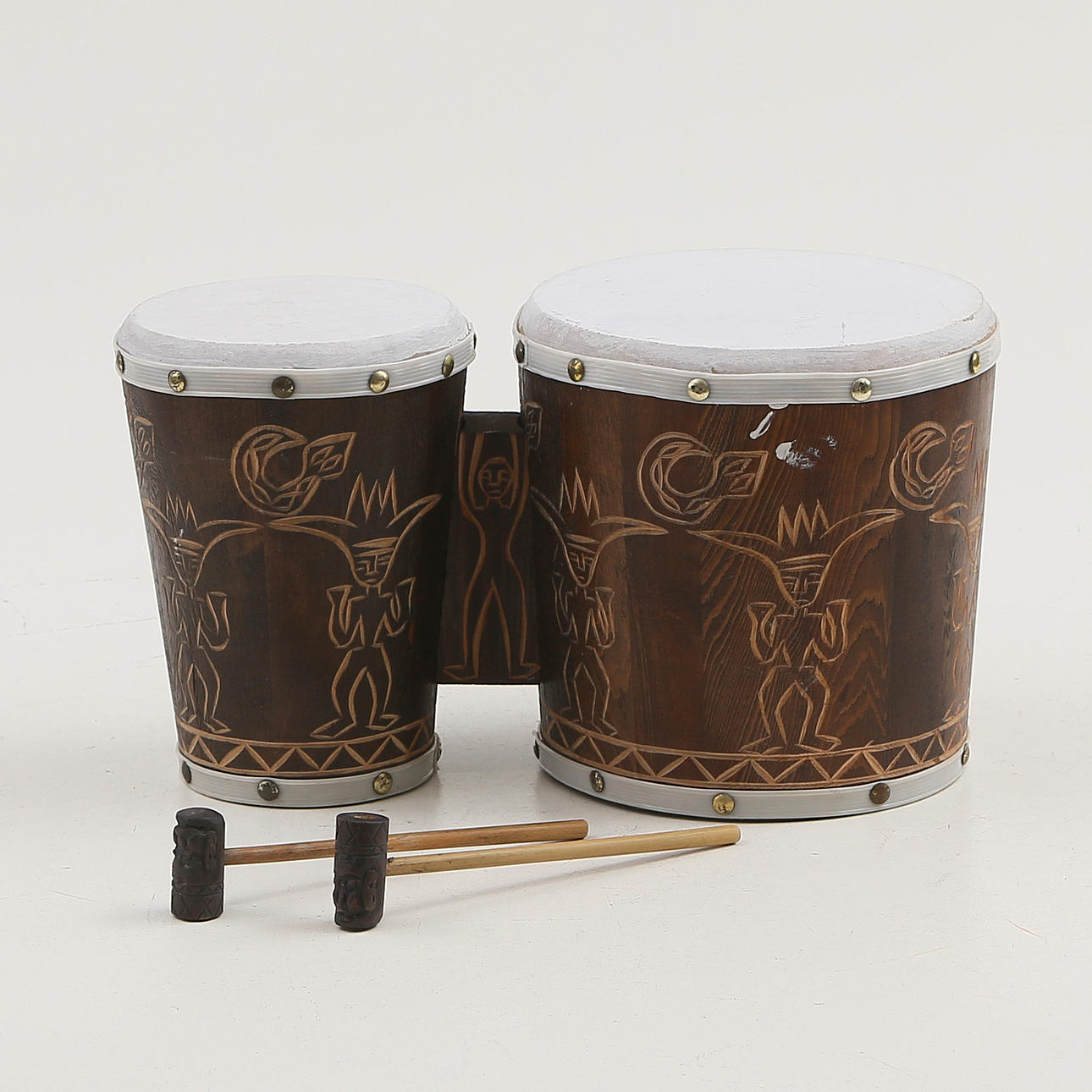 DOUBLE DRUM, Africa, with frum clubs, 1900s. Collectables - Musical ...