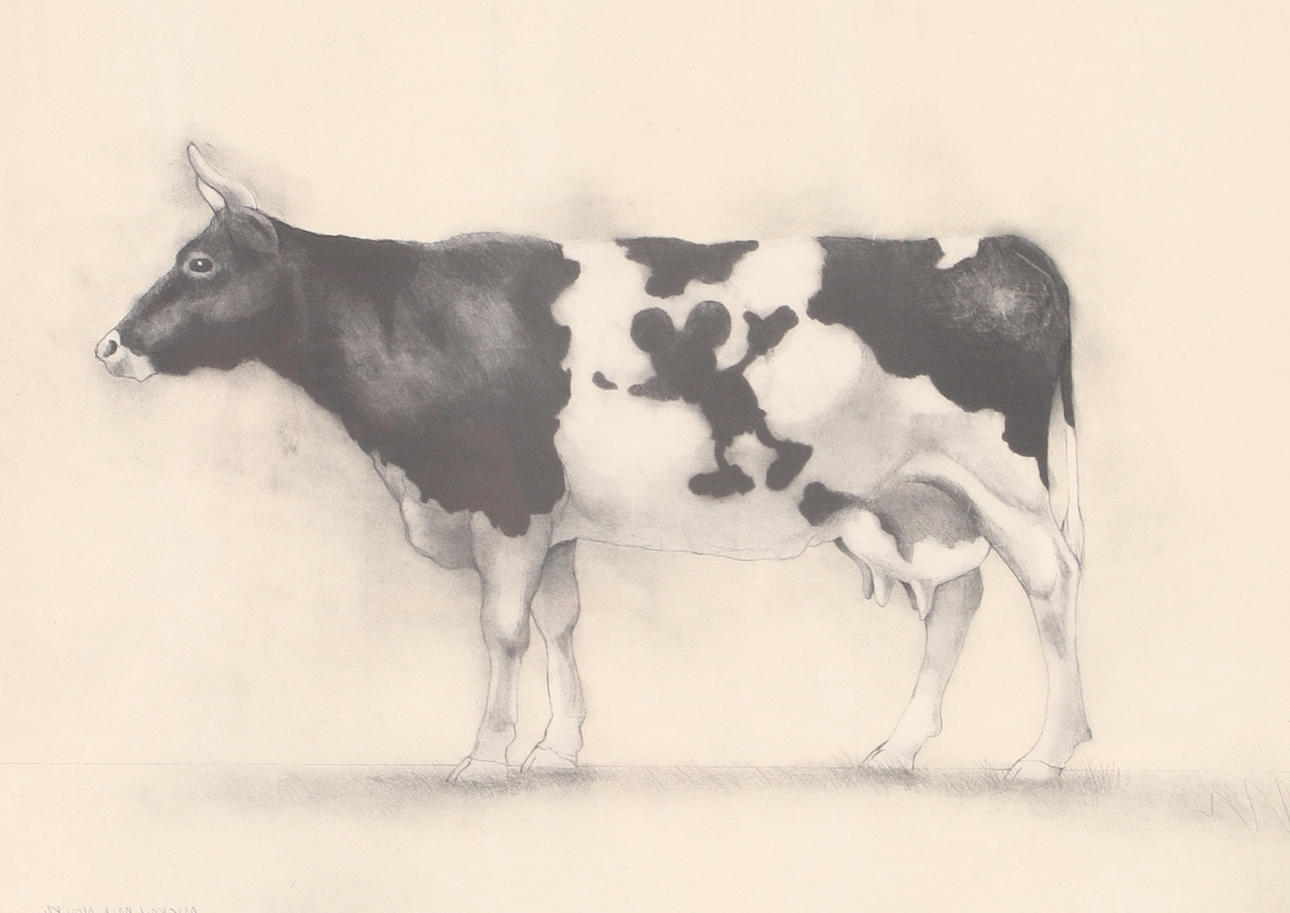 LASSE ÅBERG. Mickey Mouse and cow, lithograph, signed. Art - Engravings ...