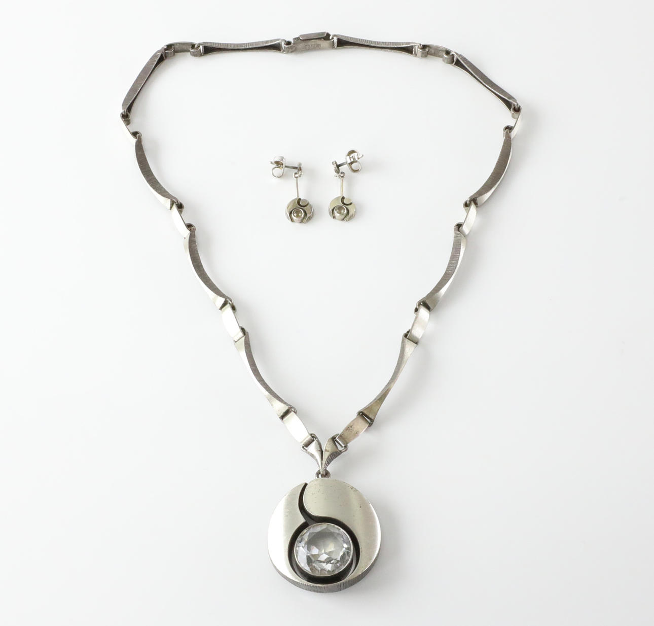 KARL LAINE. collier & örhängen, silver, bergkristall, Finnfeelings ...