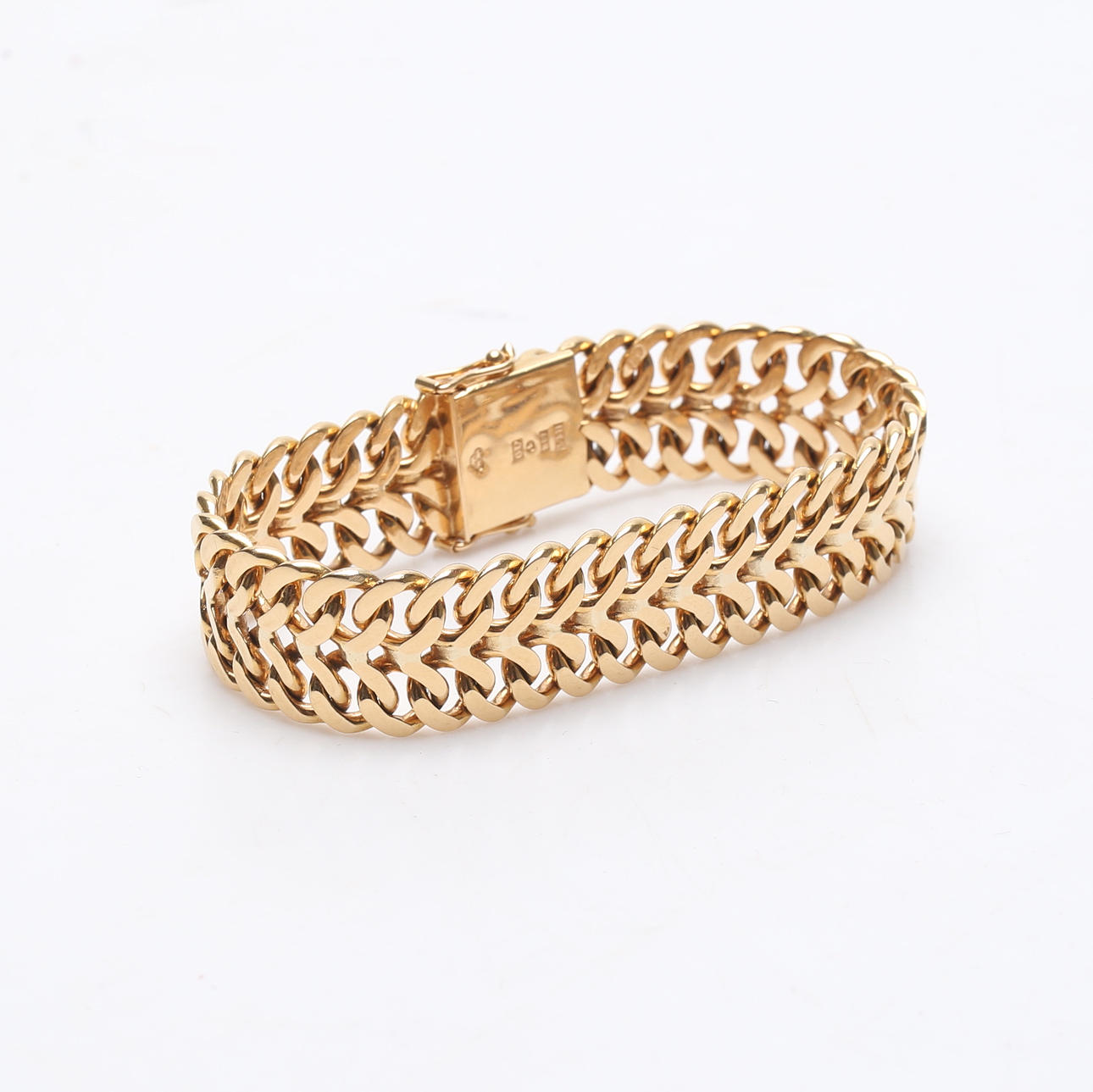 ARMBAND, manglad pansar, 18k guld, vikt ca 66 g, Thorell Guldsmed Rune ...