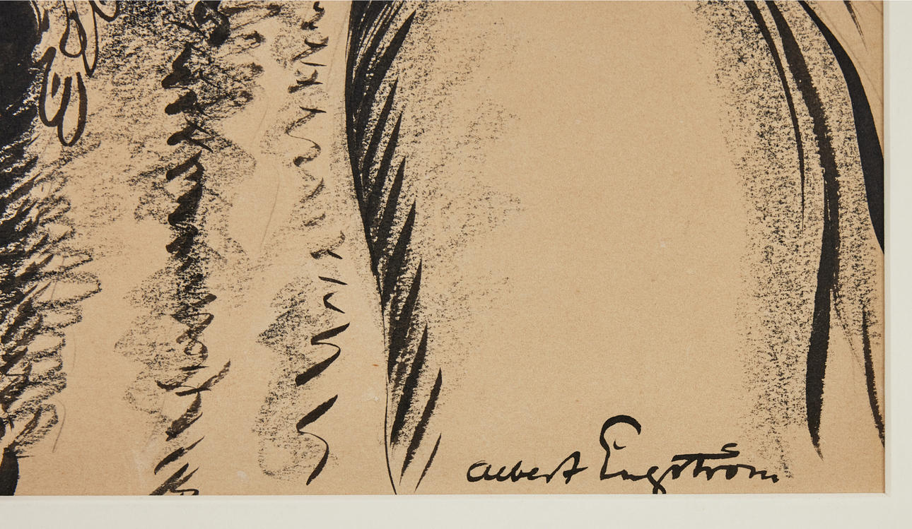 ALBERT ENGSTRÖM. "Skvaller". Konst - Teckningar - Auctionet