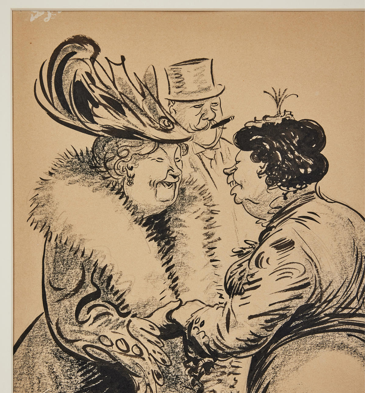 ALBERT ENGSTRÖM. "Skvaller". Konst - Teckningar - Auctionet