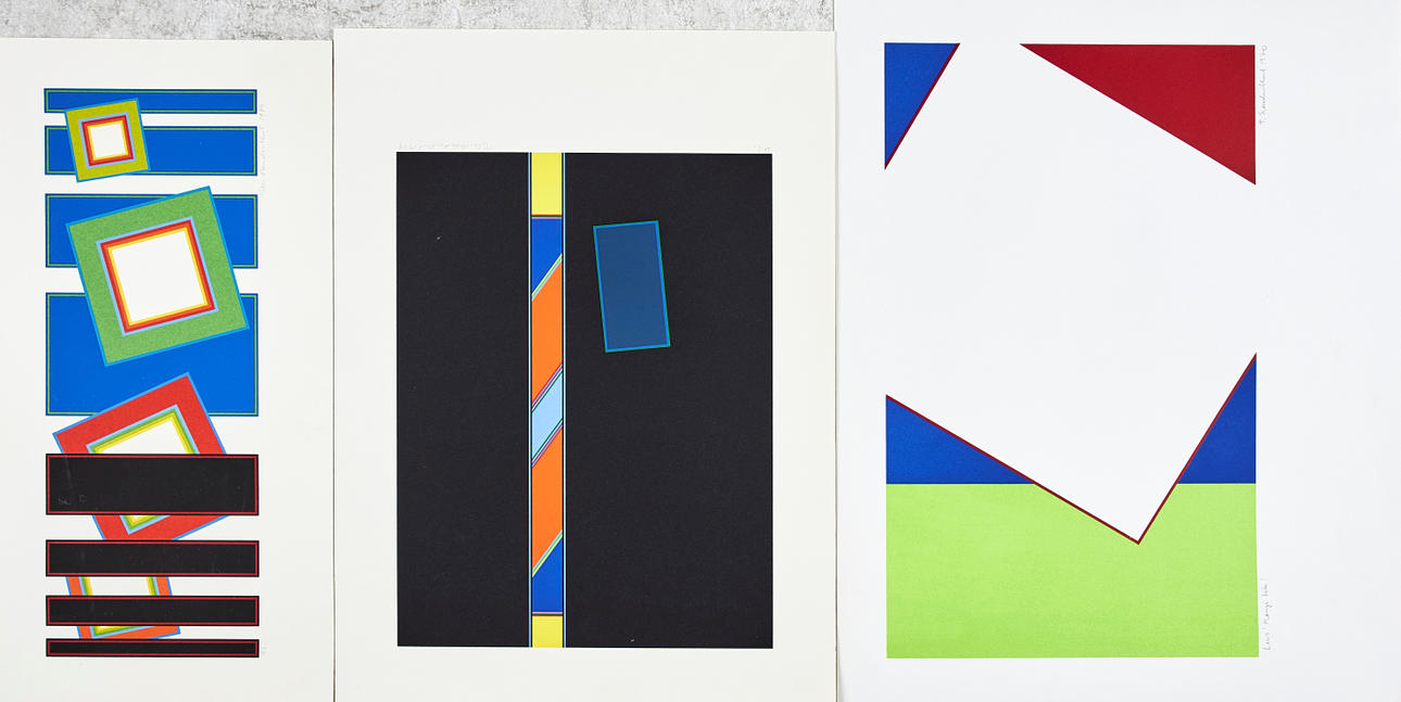 PETER FREUDENTHAL. Composiciones, 3 piezas, serigrafiadas, firmadas y ...
