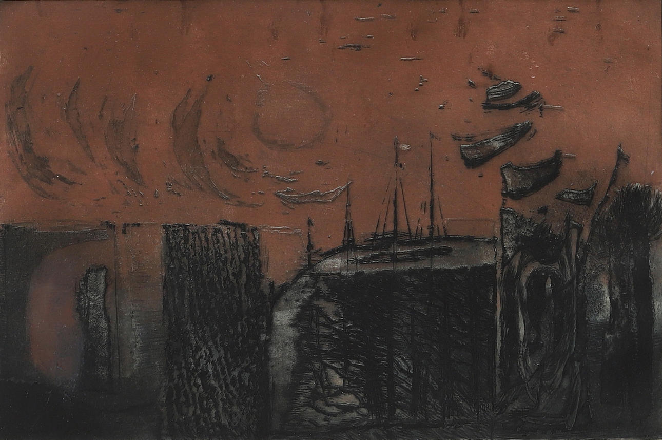 KARIN LUTS-ARUMAA (ESTLAND, 1904-1993). Komposition, etsning nr 2/10 ...