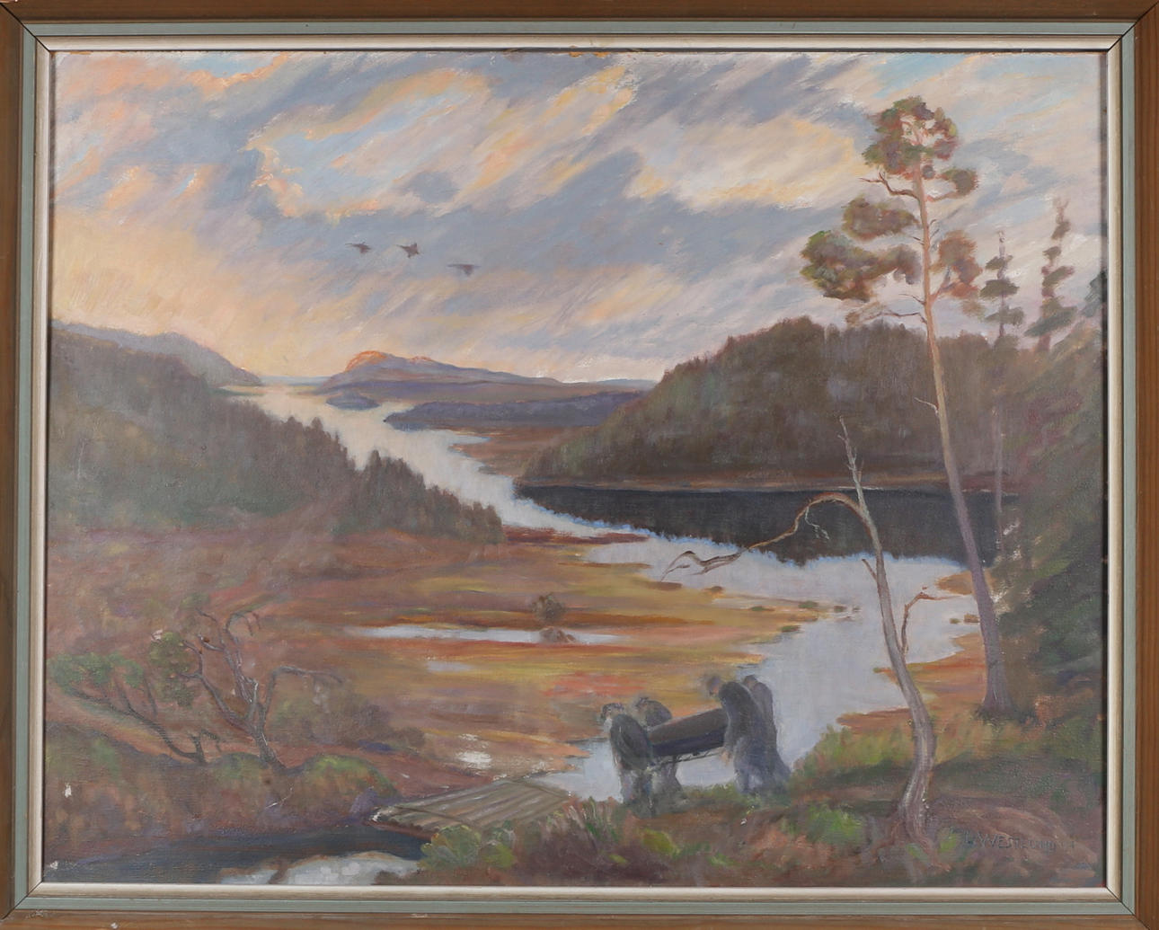 OSCAR WESTLUND. "En spelmans jordafärd (Dan Andersson)"olja på masonite ...